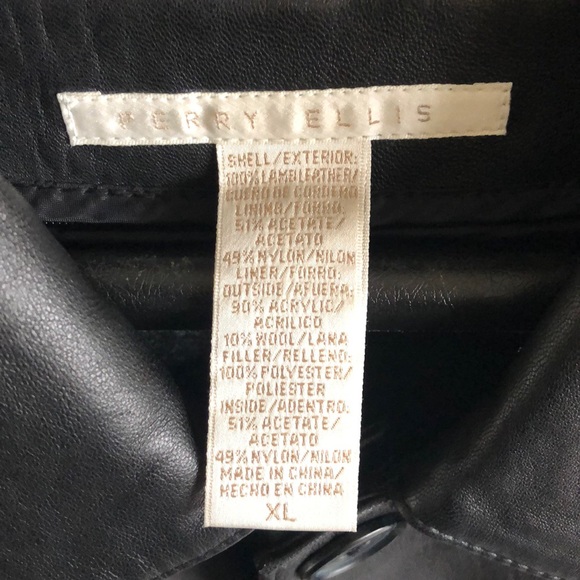 Perry Ellis | Jackets & Coats | Perry Ellis Xl Leather Coat With ...